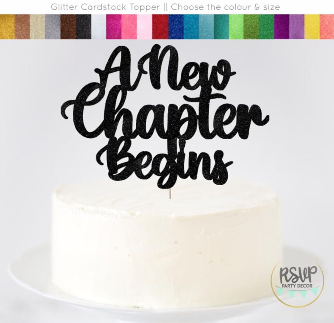 A New Chapter Begins Cake Topper, Book Themed Baby Shower Topper, Book ...