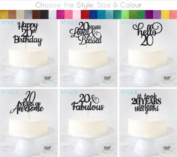 20th Birthday Cake Topper, 20 Years Loved and Blessed Cake Topper ...