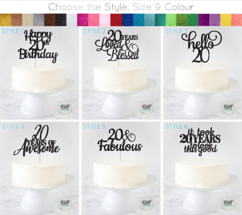 20th Birthday Cake Topper, 20 Years Loved and Blessed Cake Topper ...