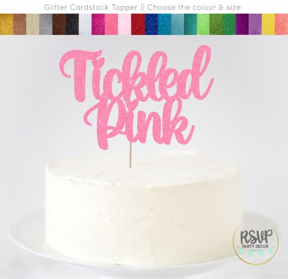 Tickled Pink Cake Topper, It's A Girl Baby Shower Topper, Breast Cancer ...