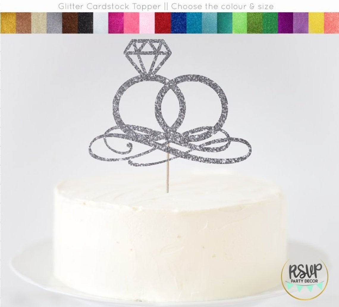 Wedding Rings Cake Topper Engagement Rings Cake Topper - Etsy