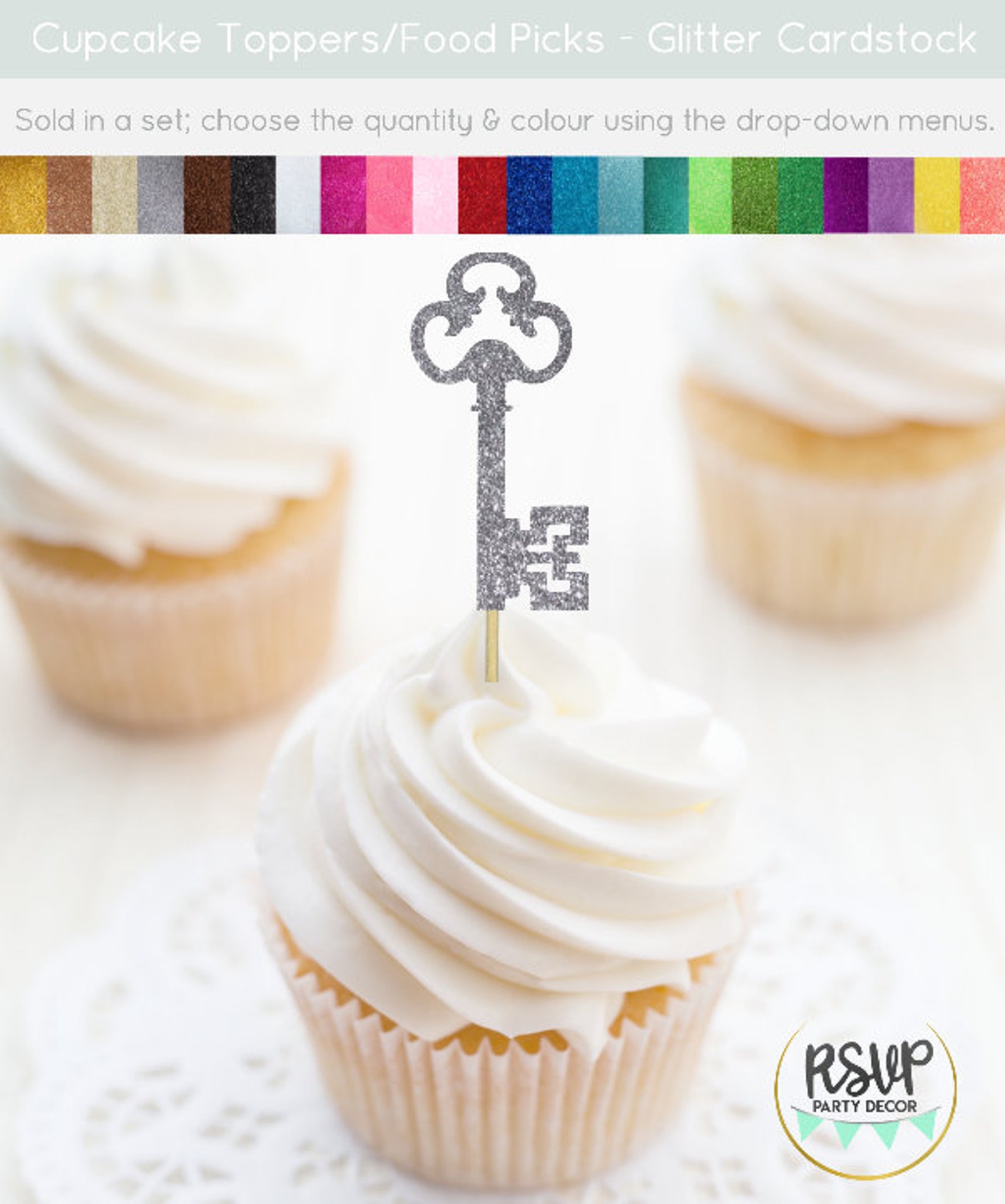 Key Cupcake Toppers, Key Food Picks, Housewarming Party Decorations ...