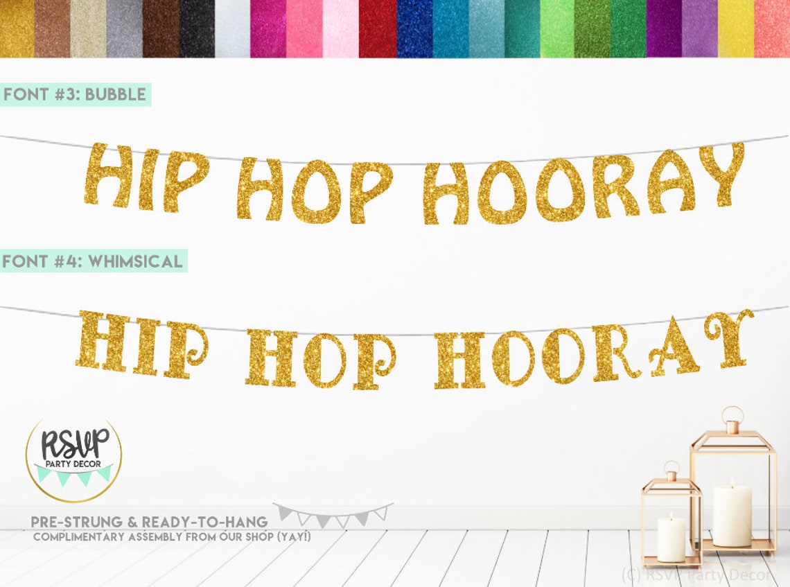 Hip Hop Hooray Banner, Bunny Baby Shower Decorations, Little Bunny Baby ...