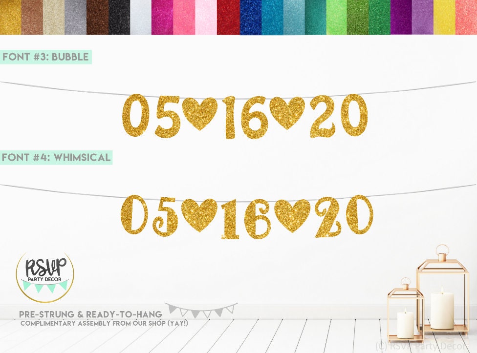 Custom Date Banner Save the Date Banner Wedding Date Banner | Etsy