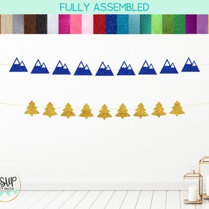 Mountain and Tree Garland, Camping Banners, Camping Party Decor, Cabin ...