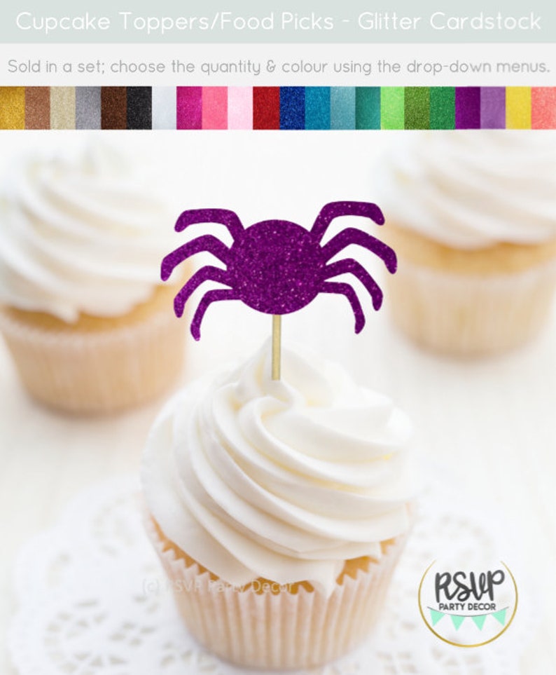 Spider Cupcake Toppers Halloween Cupcake Toppers Halloween - Etsy
