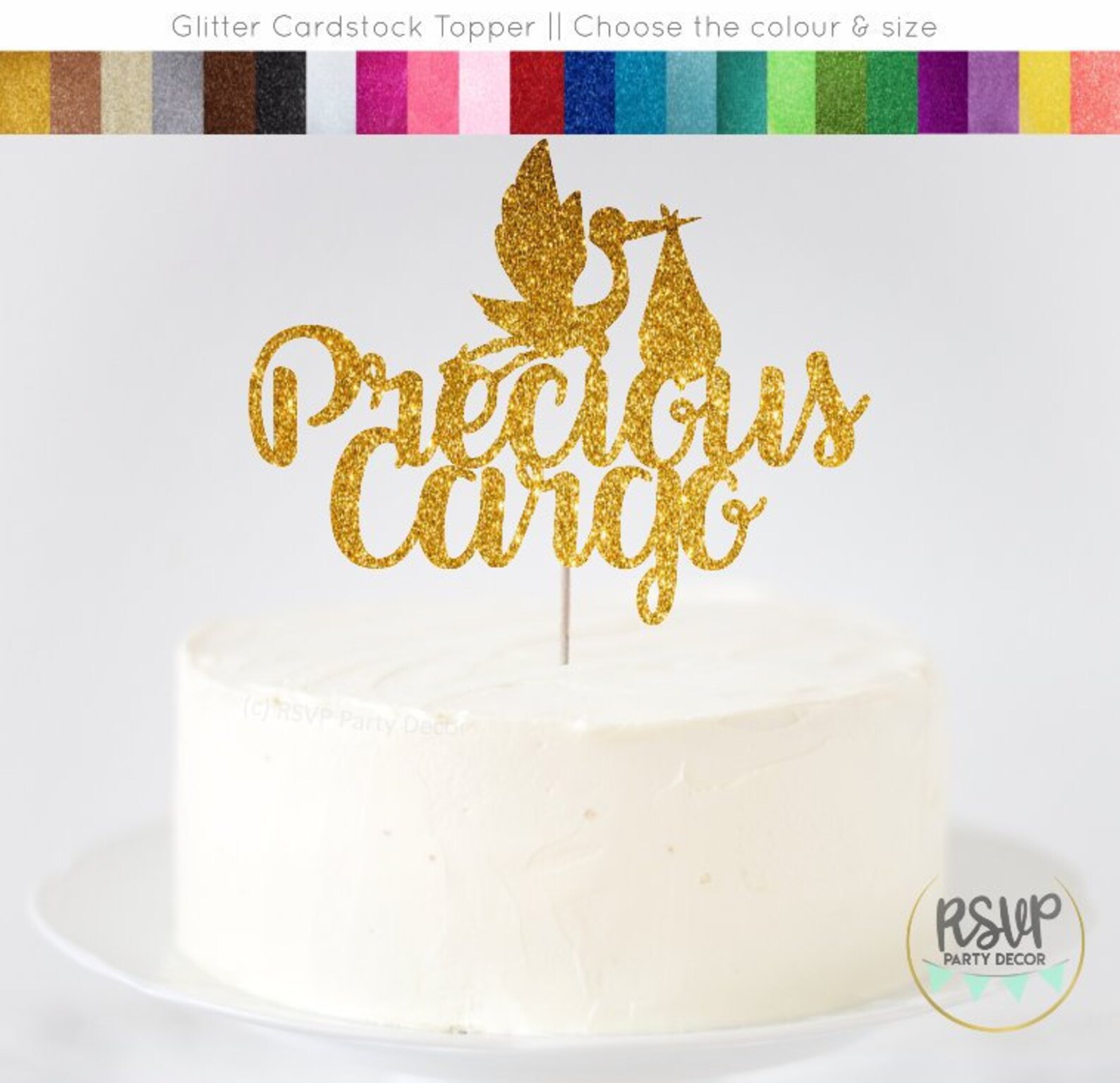 Precious Cargo Cake Topper Baby Stork Cake Topper We're - Etsy