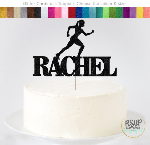 Custom Running Woman Cake Topper, Runner Birthday Party Decorations ...