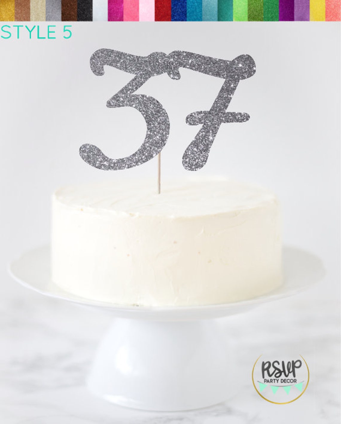 Thirty Seven Cake Topper 37 Cake Topper Thirtyseven Cake | Etsy