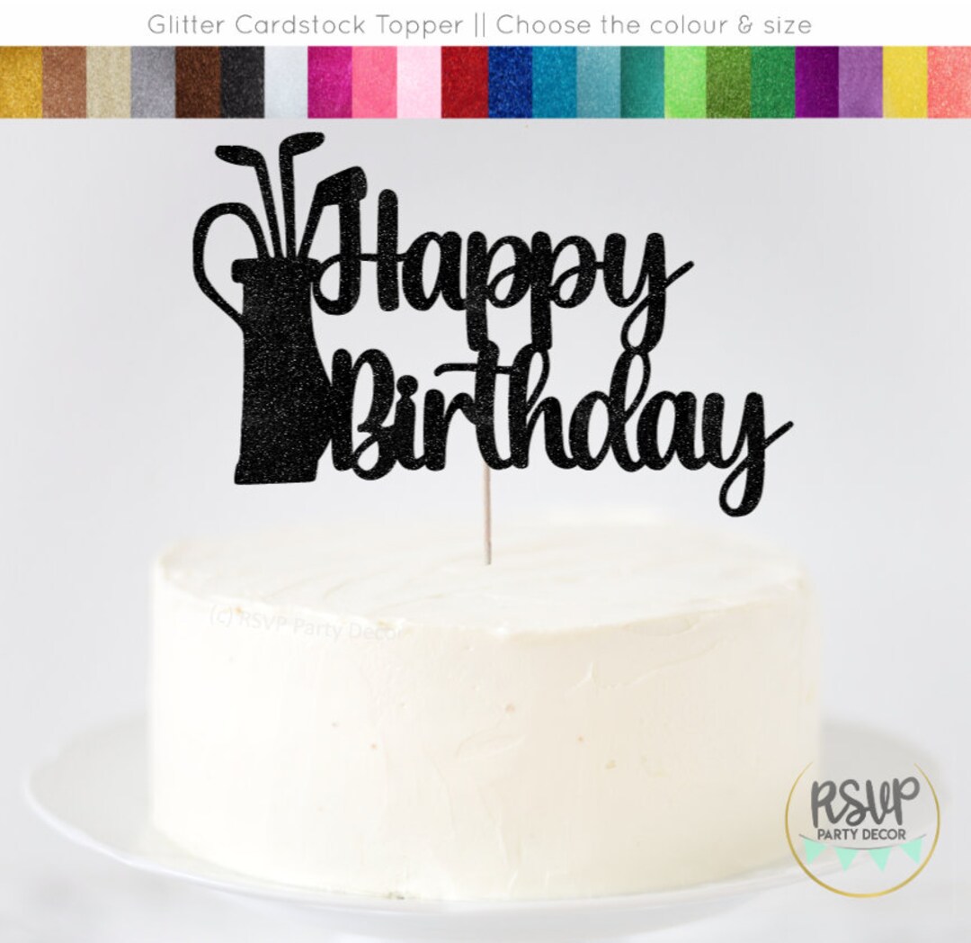Golf Bag Happy Birthday Cake Topper, Golf Birthday Party Decor, Golfing ...