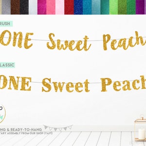 ONE Sweet Peach Banner, One Sweet Peach Party Decorations, Peach Themed ...