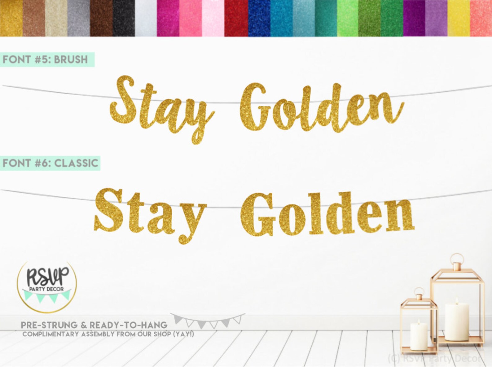 Stay Golden Banner Stay Golden Sign Golden Birthday Banner - Etsy