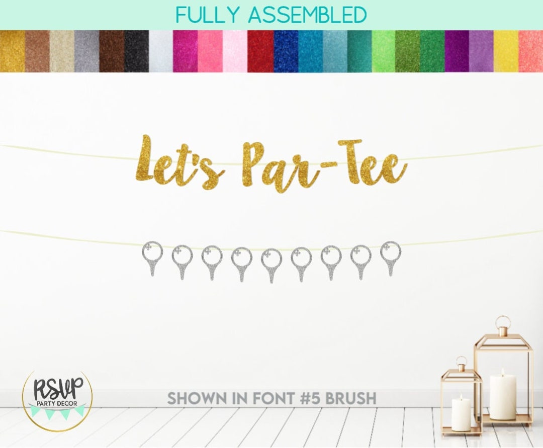 Let's Par-tee Banner, Golf Ball Garland, Golf Birthday Party Decor ...