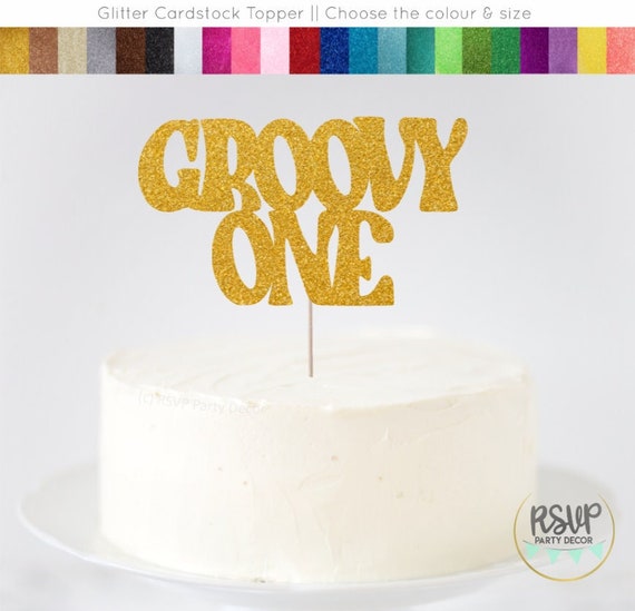 Groovy One Cake Topper, Retro Groovy 1st Birthday Food Picks, Daisy ...