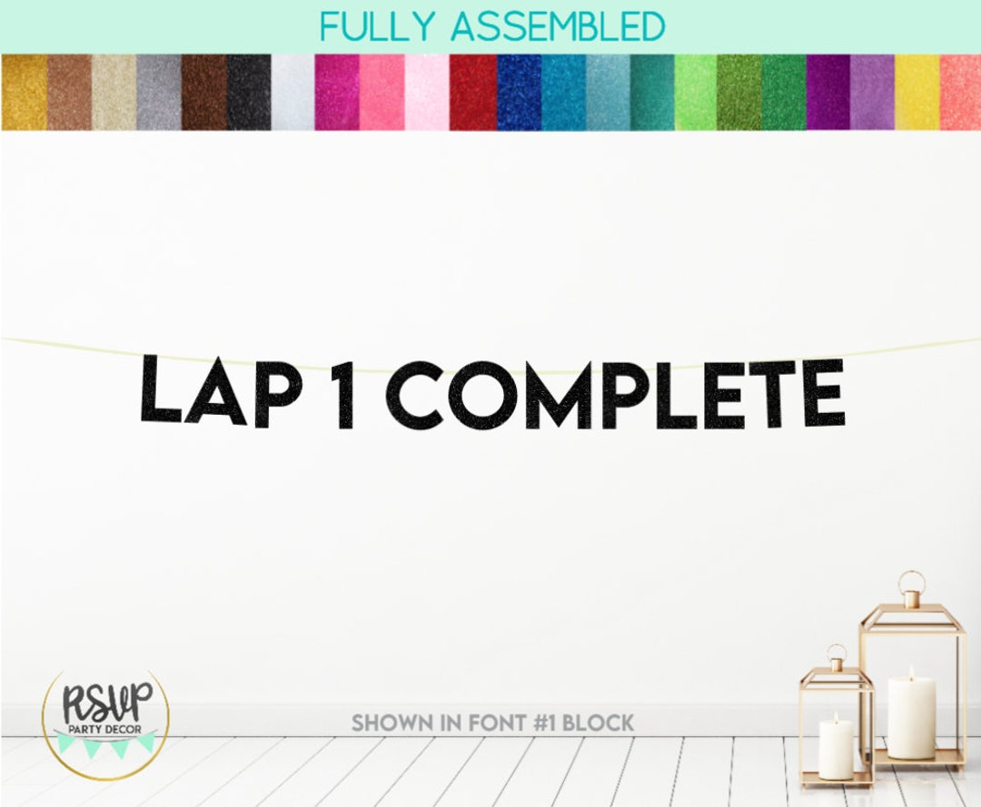 Lap 1 Complete Banner, Racecar 1st Birthday Party Decor, Racing First ...
