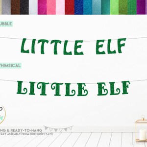 Little Elf Banner, Glitter Little Elf Sign, Christmas Baby Shower ...