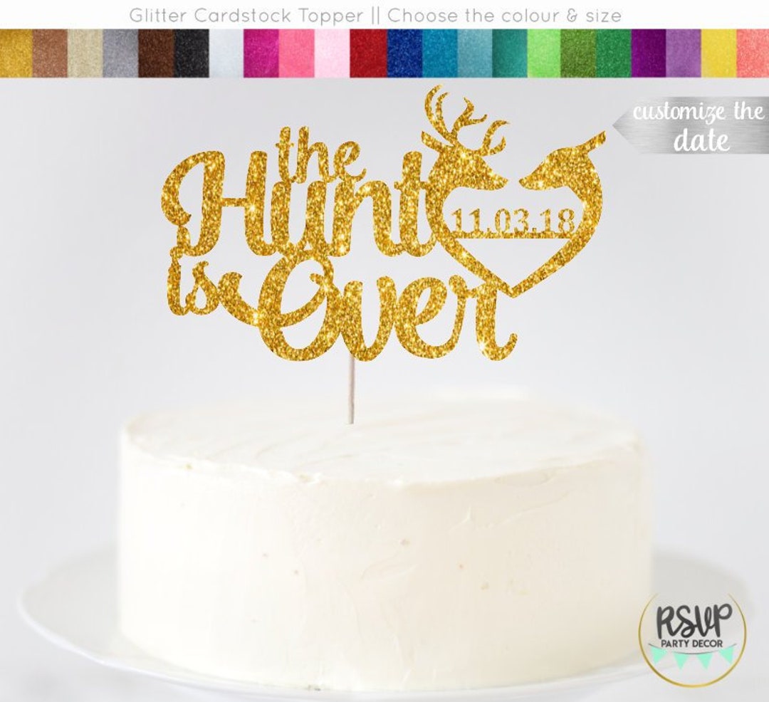 Topper de bolo A caça acabou, Topper de bolo de noivado de cervo ...