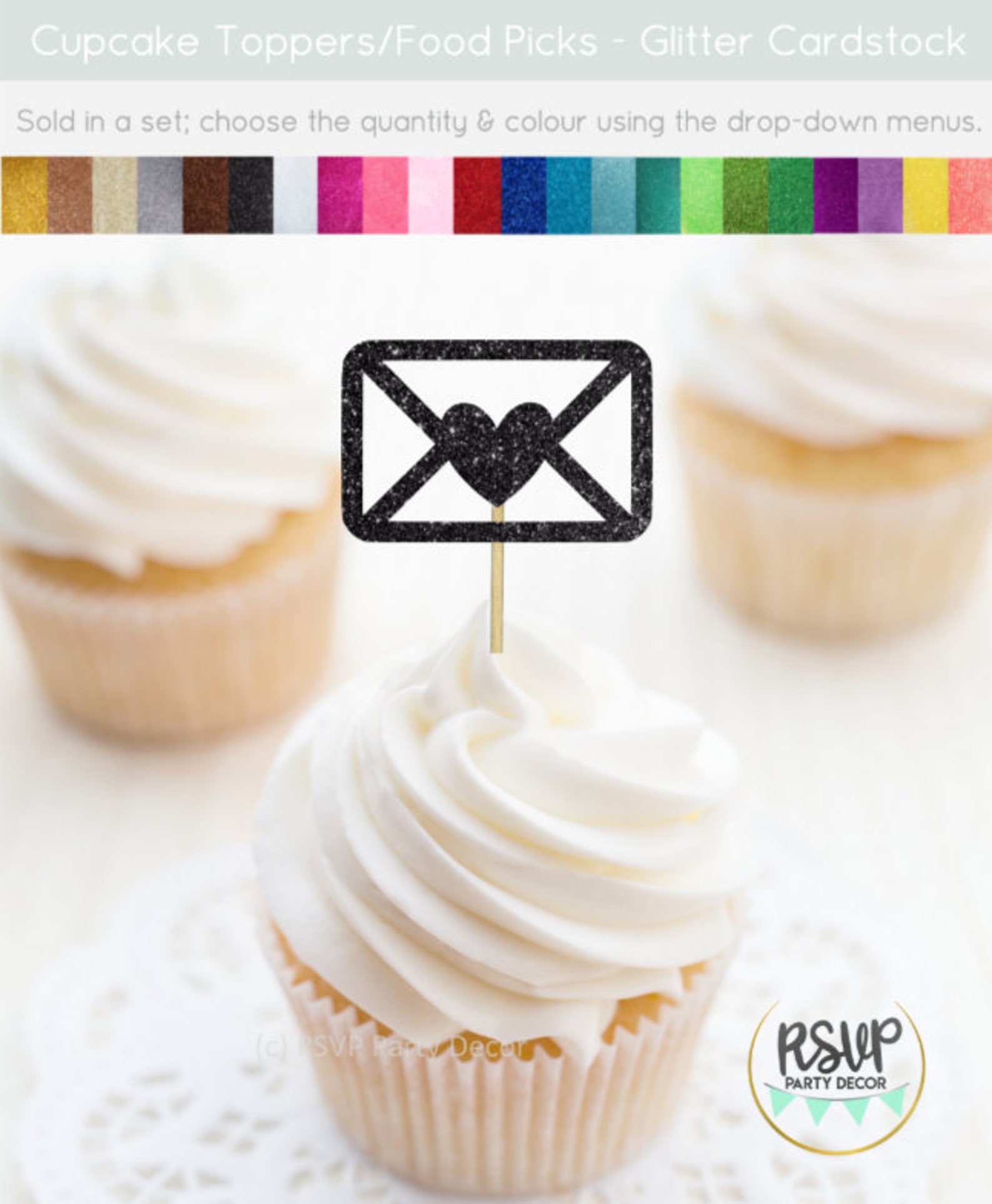 Envelope Cupcake Toppers, Post Office Cupcake Toppers, Postal Worker ...