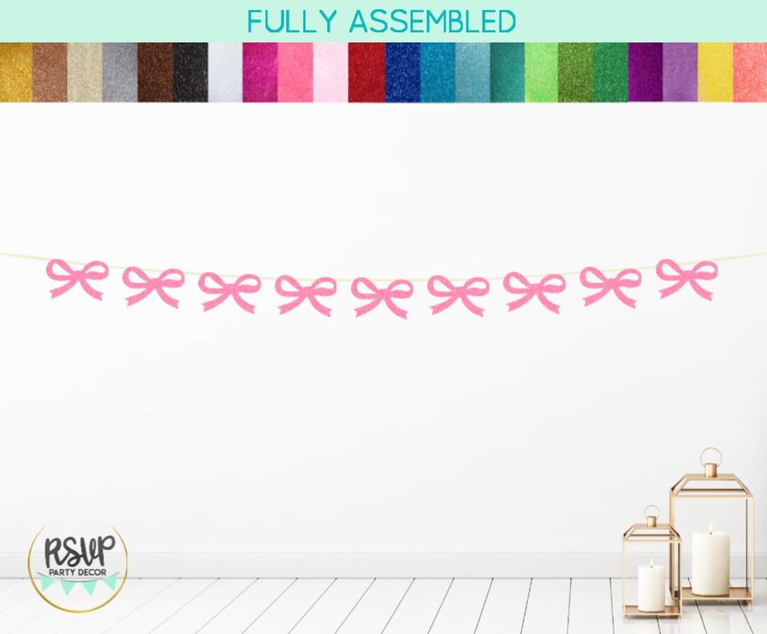 Coquette Bow Garland, Coquette Birthday Banner, Bow Themed Party Decor ...