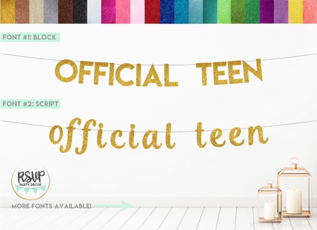 Official Teen Banner Hashtag Teenager Sign 13th Birthday | Etsy