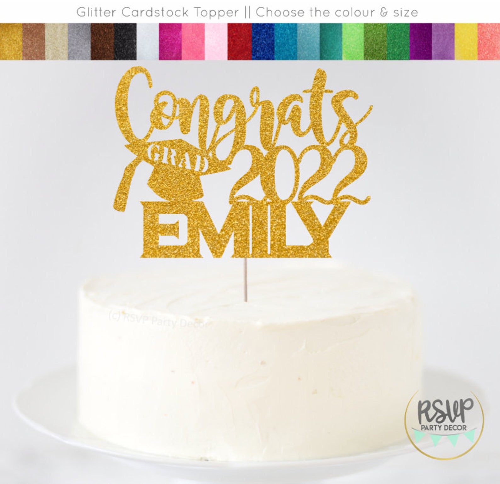 Custom Graduation Cake Topper Congrats Grad 2022 Happy - Etsy Canada