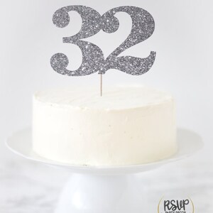 Thirty Two Cake Topper, 32 Cake Topper, Thirtytwo Cake Topper, Thirty ...