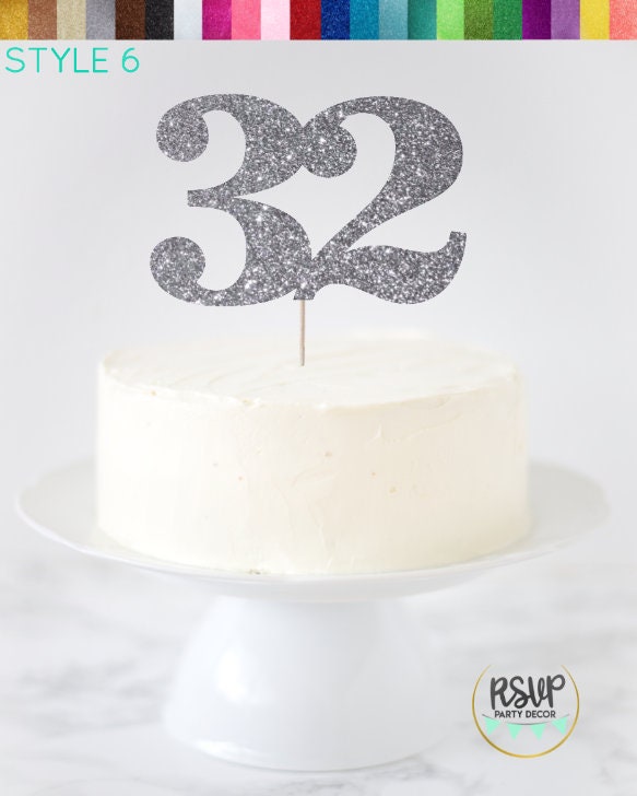 Thirty Two Cake Topper 32 Cake Topper Thirtytwo Cake Topper | Etsy