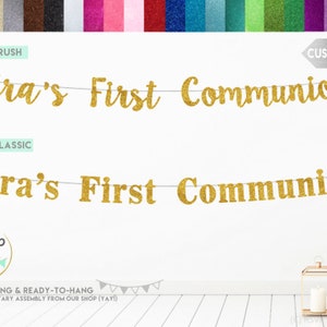 Custom First Communion Banner, First Communion Sign With Personalized ...