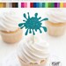 Slime Cupcake Toppers, Paint Splat Food Picks, Slime Themed Party, Lava ...