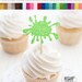 Slime Cupcake Toppers, Paint Splat Food Picks, Slime Themed Party, Lava ...