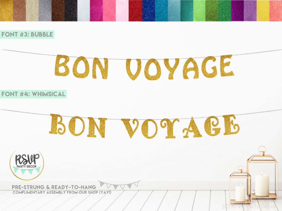 Bon Voyage Banner Bon Voyage Sign Going Away Party Decor | Etsy