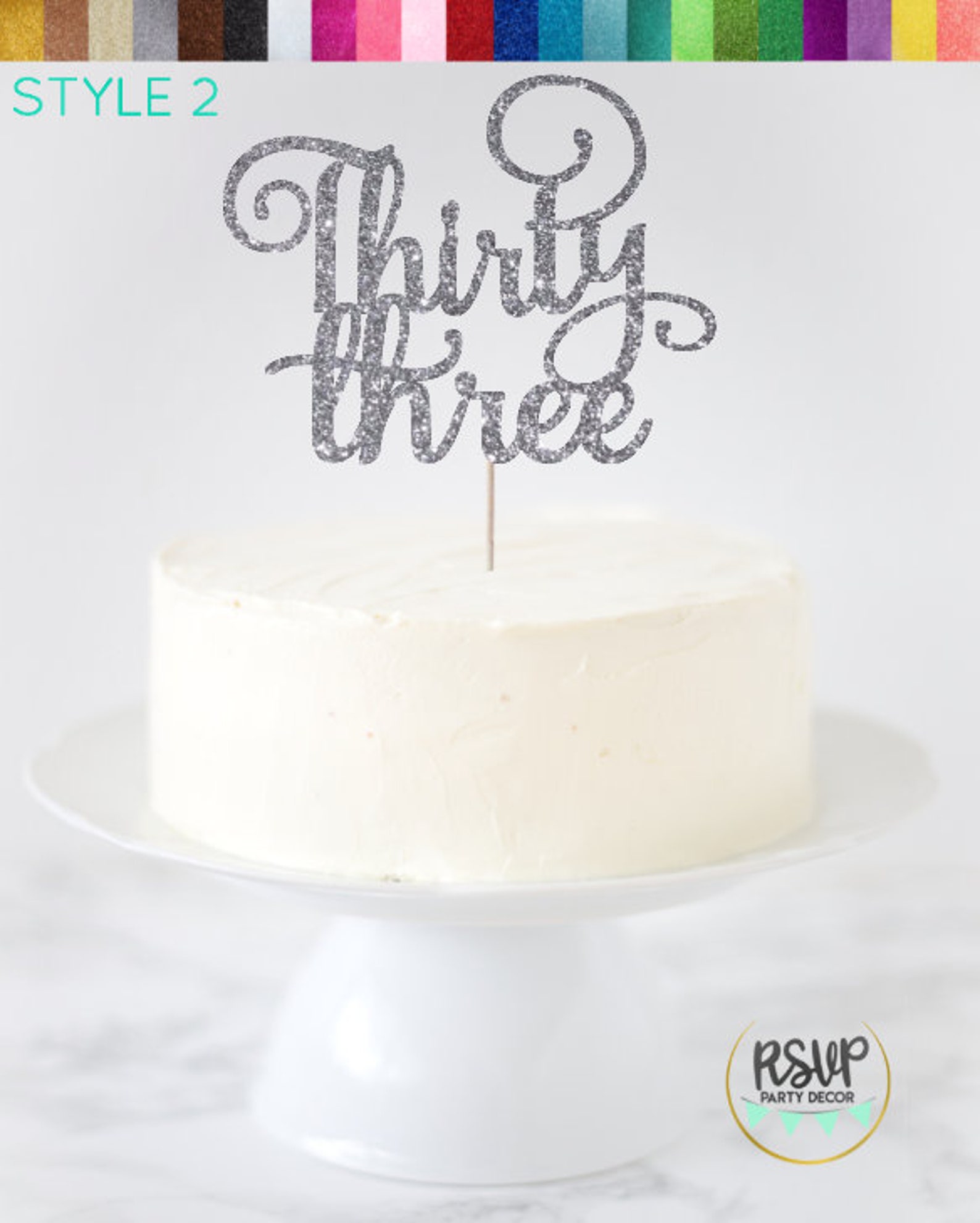 Thirty Three Cake Topper 33 Cake Topper Thirtythree Cake - Etsy