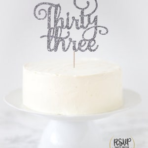 Thirty Three Cake Topper, 33 Cake Topper, Thirtythree Cake Topper ...
