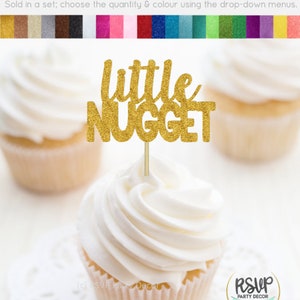 Little Nugget Cupcake Toppers, Chicken Finger Birthday Party Decor ...