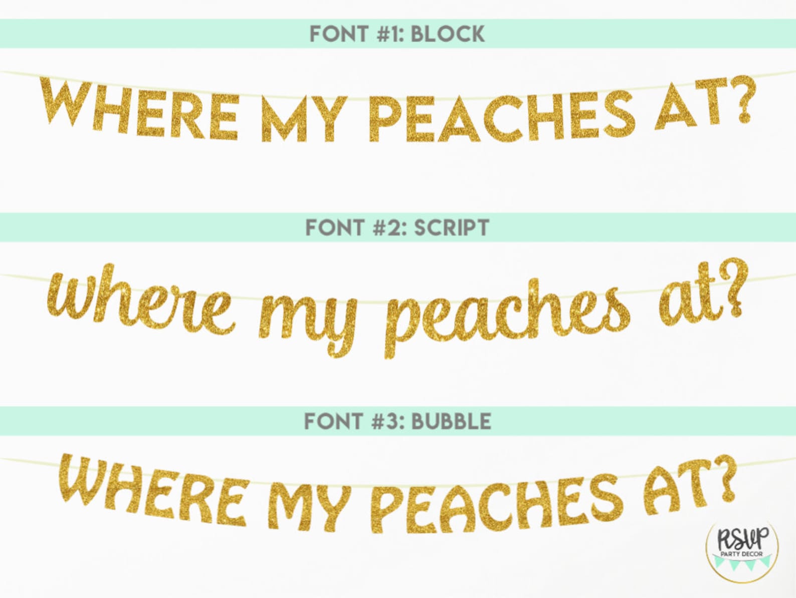Where My Peaches at Banner, Peach Garland, Georgia Bachelorette Party ...