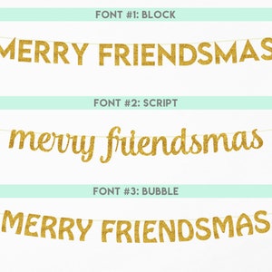 Merry Friendsmas Banner, Christmas Party Decorations, Holiday Birthday ...