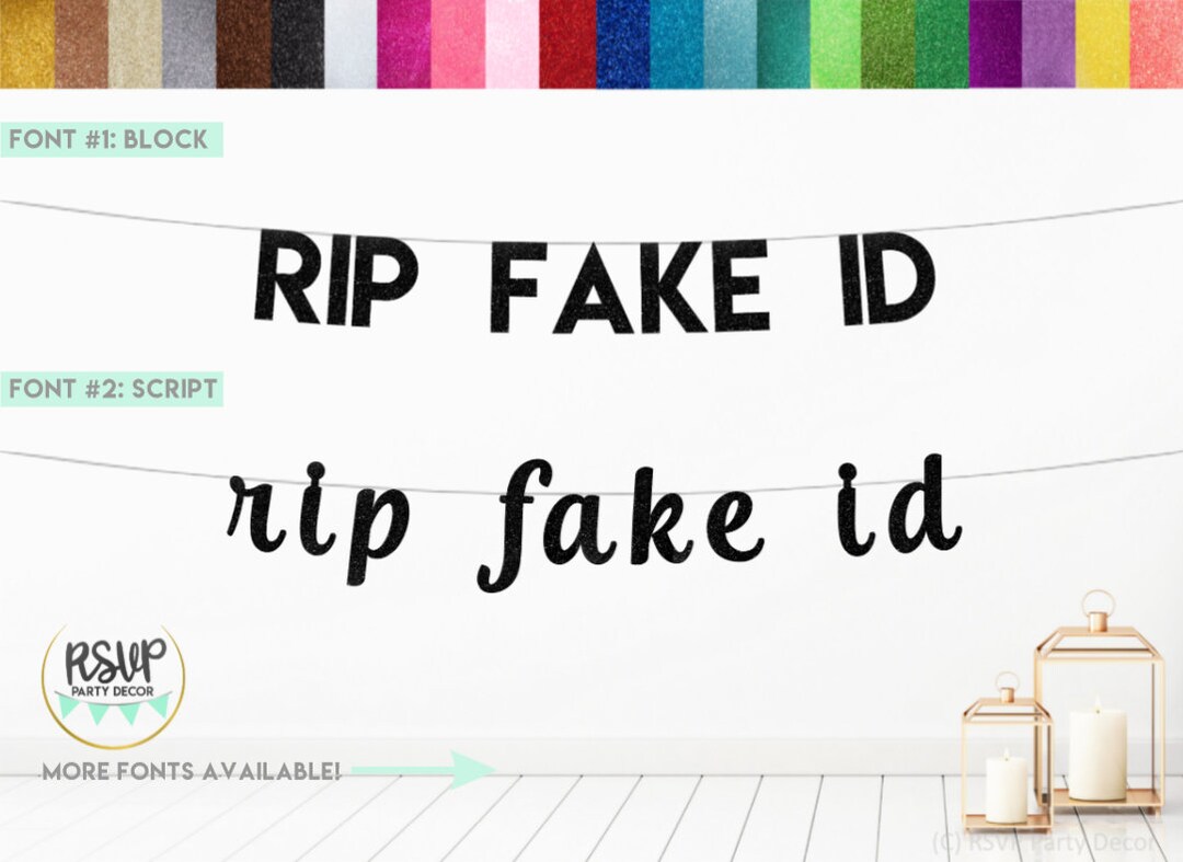 RIP Fake ID Banner Finally Legal Banner 21st Birthday Party - Etsy Canada