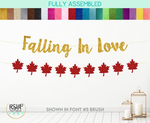 Falling in Love Banner Fall Engagement Party Decorations - Etsy