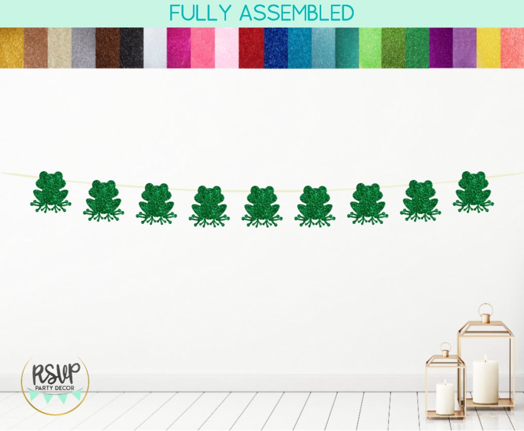 Frog Garland, Frog Banner, Frog Birthday Party Decorations, Rainforest ...