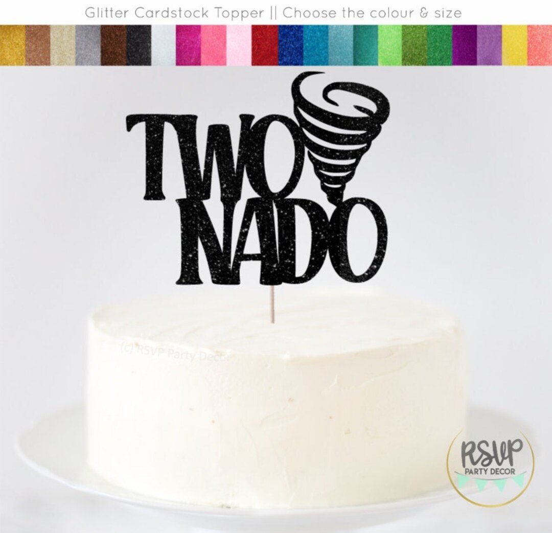 Twonado Cake Topper, 2nd Birthday Cake Topper, Funny 2nd Birthday Party ...
