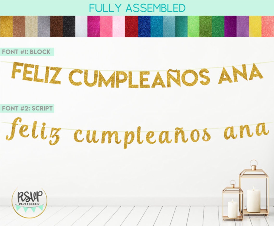 Custom Feliz Cumpleaños Banner, Feliz Cumpleanos Name Sign ...