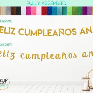 Custom Feliz Cumpleaños Banner, Feliz Cumpleanos Name Sign ...