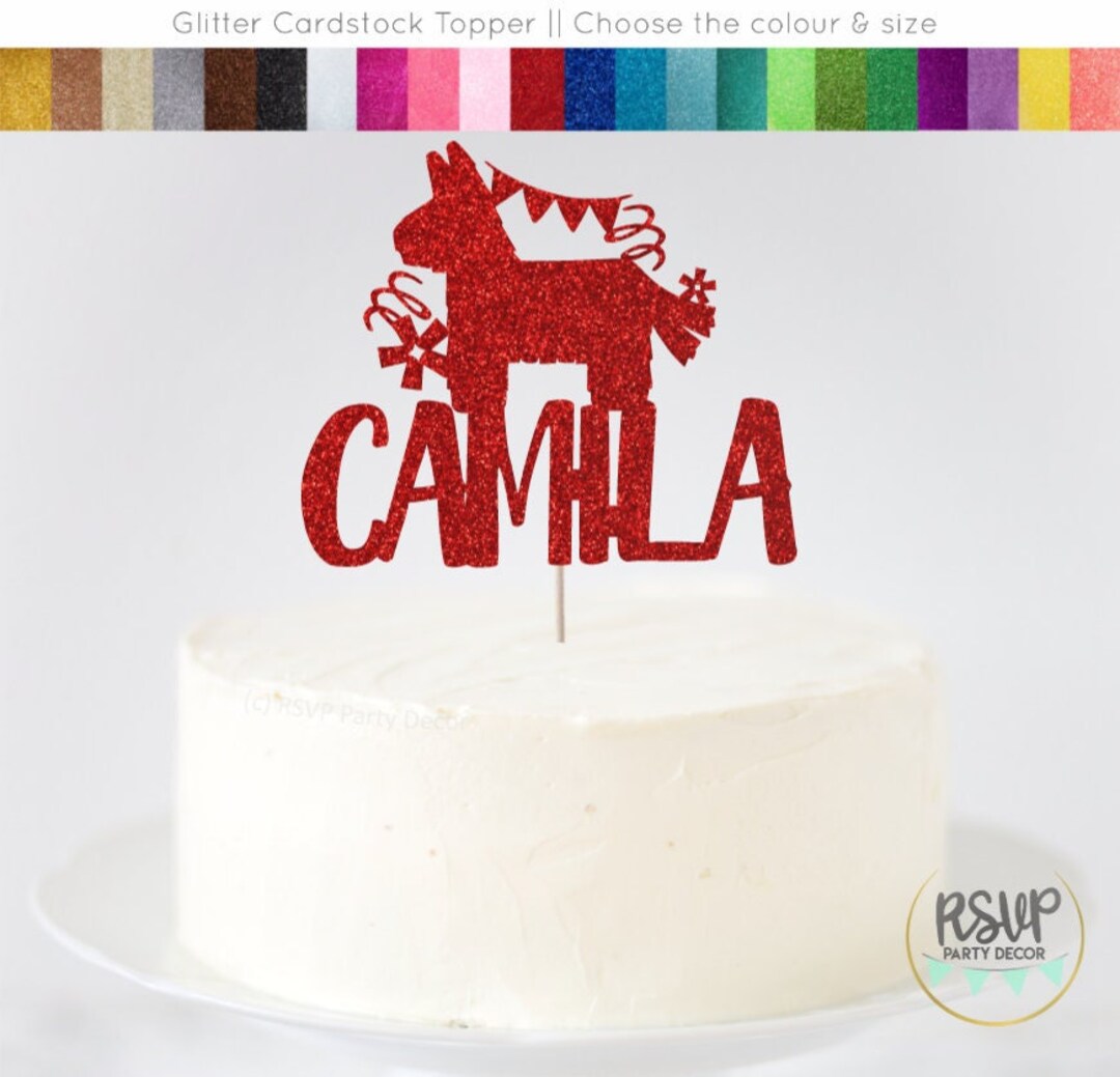 Custom Pinata Cake Topper, Name Fiesta Cake Topper, Fiesta Birthday ...