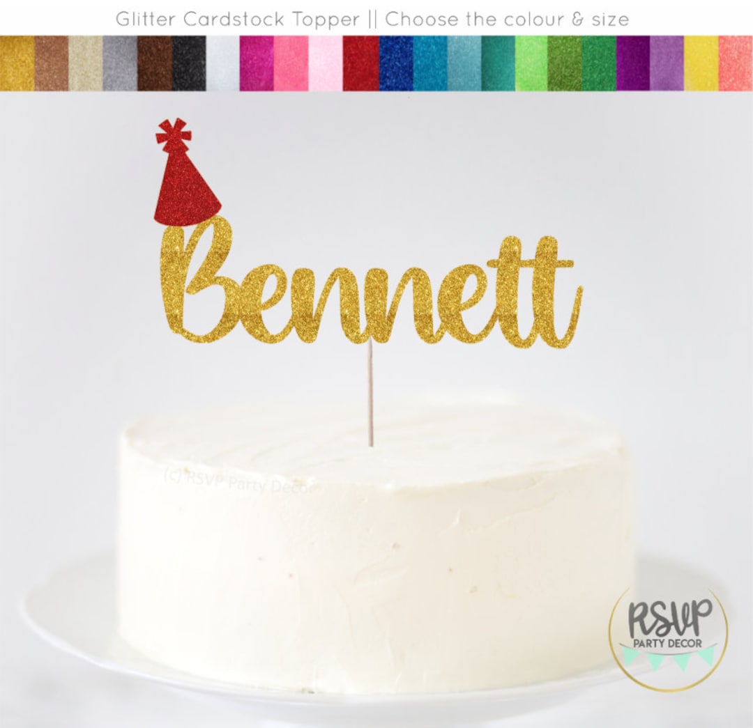 Custom Party Hat Cake Topper, Birthday Party Decorations, Personalized ...