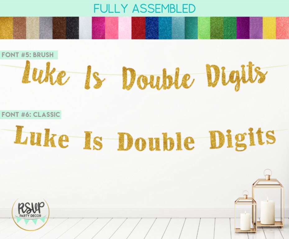 Custom is Double Digits Banner, Double Digits Banner, 10th Birthday ...