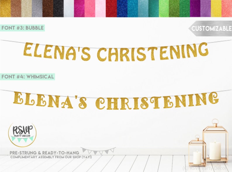 Custom Christening Banner, Christening Sign With Personalized Name ...