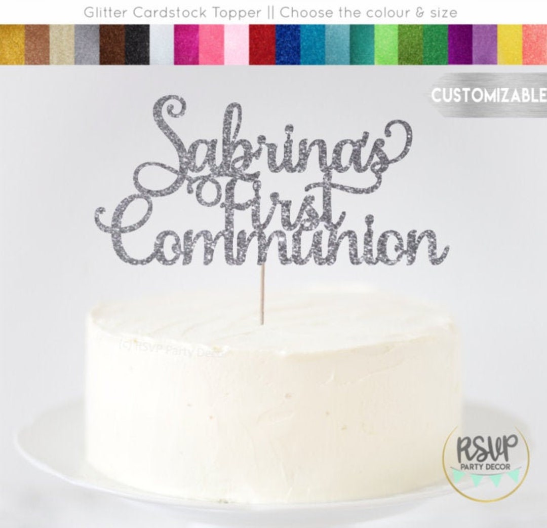 Custom First Communion Cake Topper, Personalized Communion Cake Topper ...