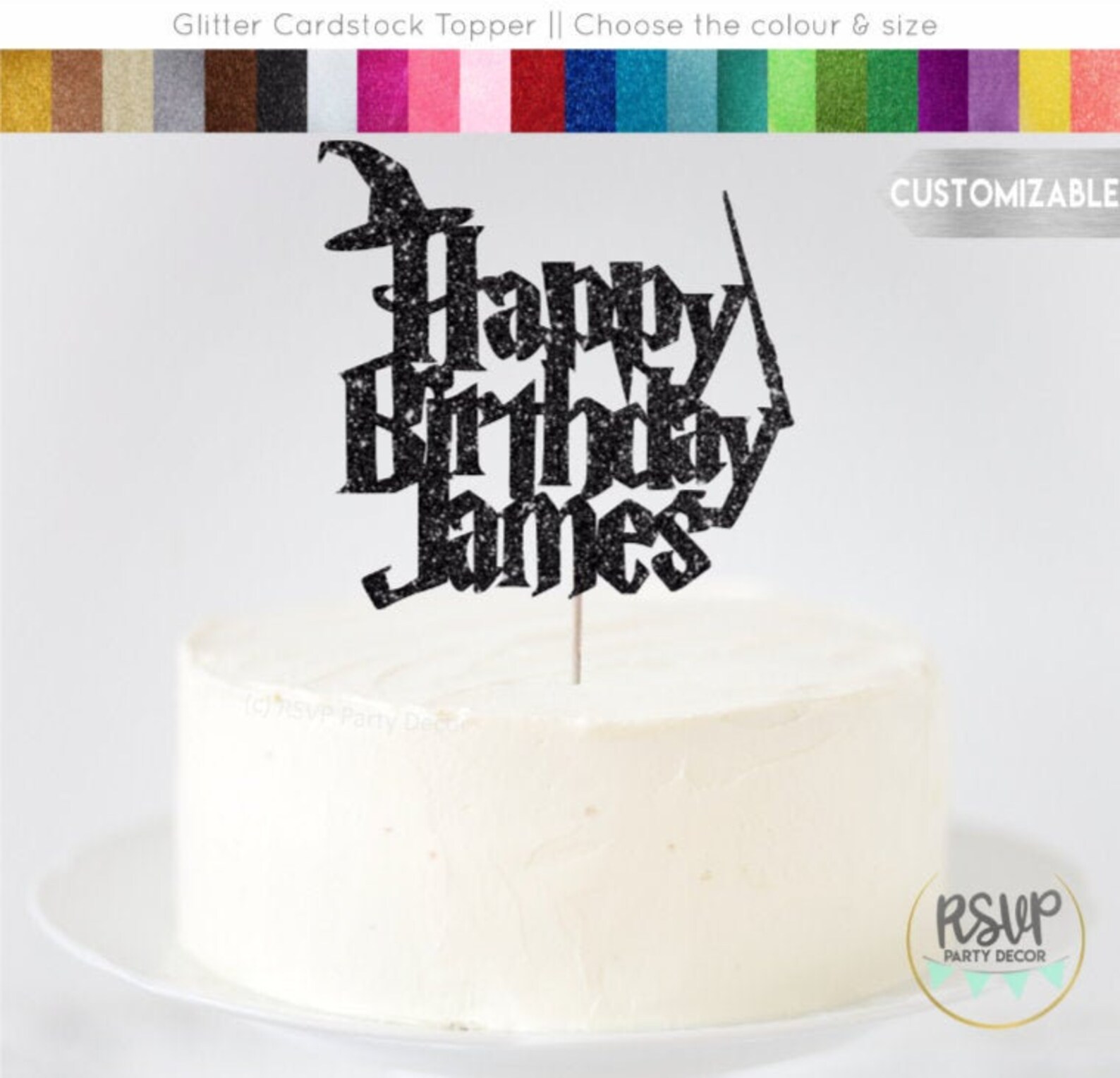 Wizard Themed Custom Happy Birthday Cake Topper Wizard | Etsy