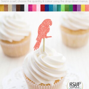 Parrot Cupcake Toppers, Pirate Themed Birthday Decorations, Tropical ...