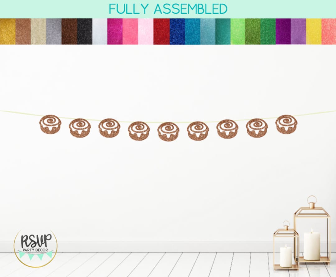 Cinnamon Roll Garland, Cinnamon Themed Party Decor, Gingerbread Party ...